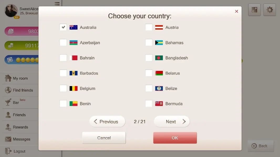 Change your Country